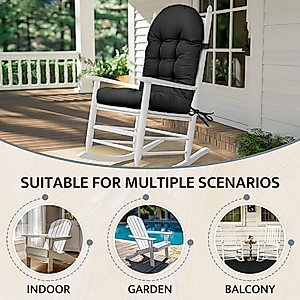 mudilun Adirondack Chair Cushion Tufted Extra Thick High Back Patio Seat Pads Outdoor Waterproof Fire Pit Rocking Chairs Cushions Non-Slip Durable Lounge Rocking Chair Cushions…