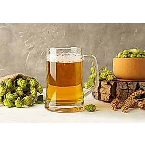 KooK Glass Beer Mugs Set, With Handles, Large Drinking Cups for Tea, Coffee, Root Beer Floats, Dishwasher and Freezer Safe, Clear and Durable, 22 oz, Set of 2