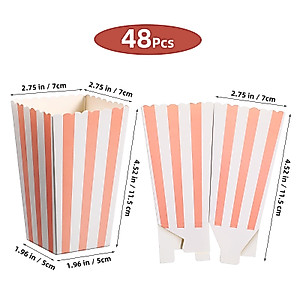 48 Pcs Popcorn Cups Paper Pink Popcorn Boxes French Fry Cups Snack Holders Paper Treat Bags for Birthday Party