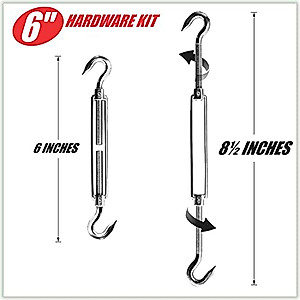 ColourTree Tensioning Ratchet Winch Square/Rectangle Sun Shade Sail Canopy Cable Wire Rope Installation Kit