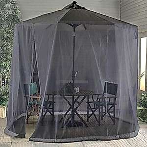 Yardwe Umbrella with Mosquito Netting Screen Table Screen for Outdoor Bar Garden