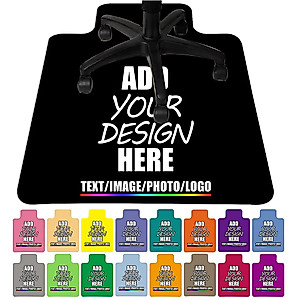 TOPDIY Personalized Gaming Chair Mat, Custom Office Chair Mats, Add Your Text Image Logo 36inchx48inch