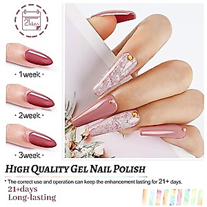 JODSONE 35 PCS Gel Nail Polish Set Base Coat No Wipe Top Coat Matte Top Coat Nail Polish Set - Gel Nail Kit with 32 Colors Gel polish Kit Green Blue Red Pink Collection Gifts for Women