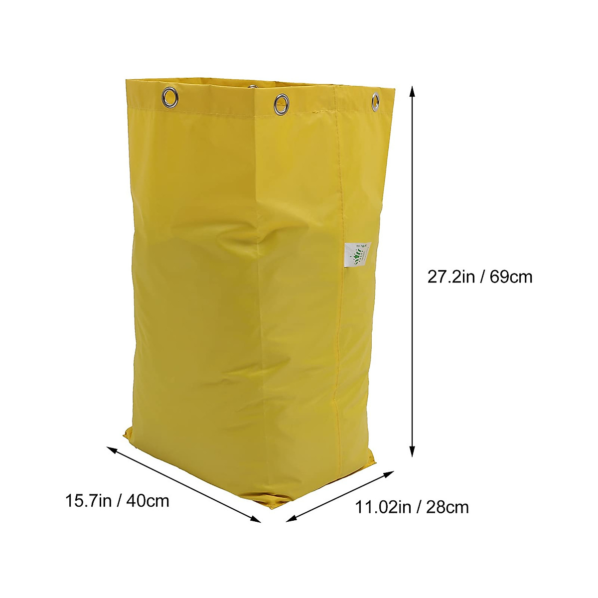 Scicalife Yellow Laundry Cart Bag, 9" x 7" x 0.98", Vinyl, Reusable, Stain and Water Resistant