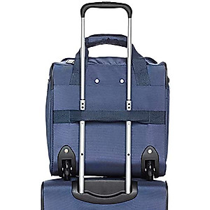 Amazon Basics Underseat Carry-On Rolling Travel Luggage Bag, 14 Inches, Navy Blue