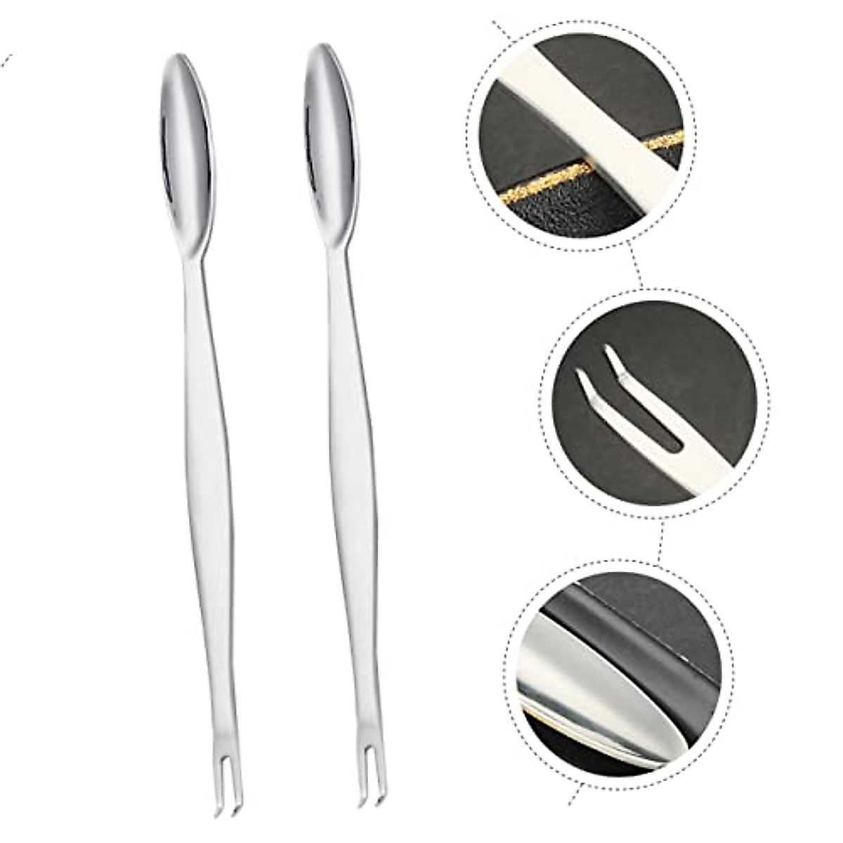 Small Forks 2pcs Crab Fork Stainless Steel Bottle Opener Oyster Crackers Salad Utensils for Serving Tool Nut Seafood Spoon Crab Eating Supplies Crab Leg Tools Kitchen Crab Forks
