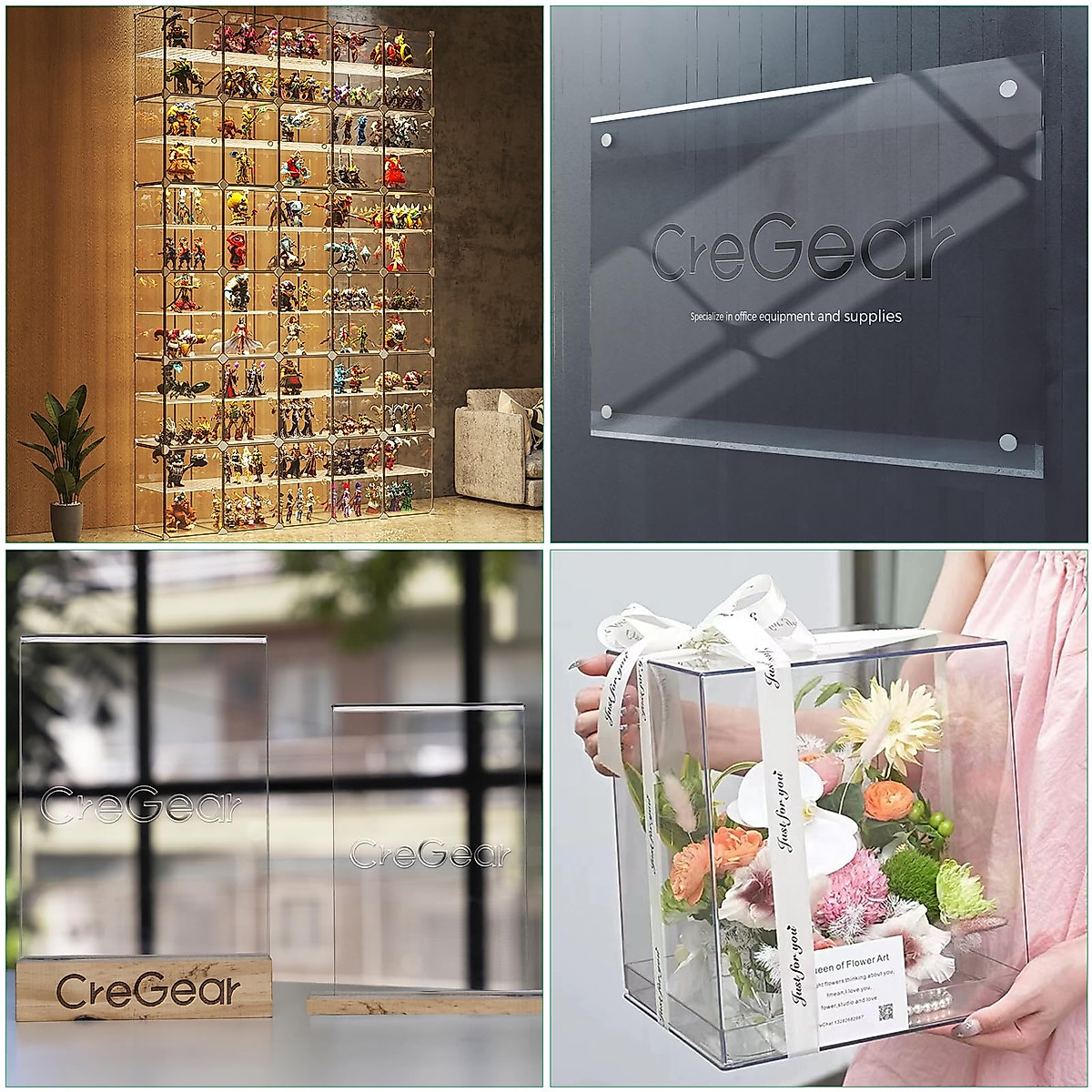 Plexiglass Sheets Clear Acrylic Sheets - 6 Pieces of CreGear 12" x 12" 0.04" Thick Transparent Plexi Glass, for Craft, Photo Frame, Signs, DIY Display Projects - Cut to Size with Laser or Saw Tools