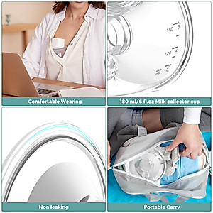 CreGear Wearable Breast Pump Milk Collector Cup Accessories 24mm Suitable for S9/S10/S12 Hands-Free Breast Pump Part Replacement, Include 24mm Flange, Duckbill Valve, Silicone Diaphragm and Linker