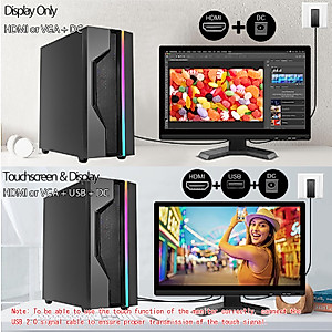 Pisichen Computer Monitor, 22 Inch PC Monitor HD 1920x1080, Monitor with HDMI & VGA Interface, 5ms, 75Hz, Brightness 250 cd/m², Computer Screen for Laptop/PS3/PS4, Built-in Speakers