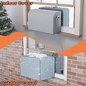 GCGOODS U-Shaped Air Conditioner Cover Set, Outdoor Air Conditioner Cover with Foil & Indoor Air Conditioner Cover, Full Coverage and Dust-Proof
