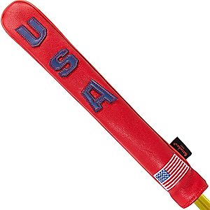 barudan golf Patriotic Well Made Red Blue White Leather Alignment Stick Cover Covers Holder 13' Hold at Least 2 Sticks American Flag Sticks Headcover for Callaway Sticks Red