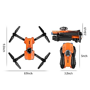 ZZKHGo Foldable FPV Drone with 1080P WiFi Camera for Adults and Kids; Gesture Control RC Quadcopter with Batteries, Gravity Sensor (Orange)