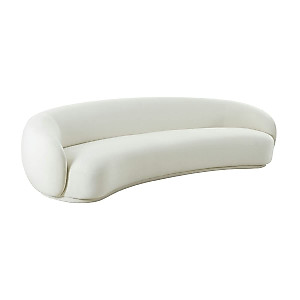 TOV Furniture Kendall Cream Velvet Upholstered120 Sofa