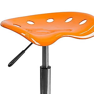 Flash Furniture Taylor Vibrant Orange Tractor Seat and Chrome Stool