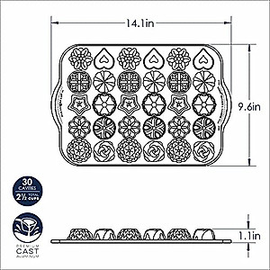 Nordic Ware Tea Cakes Cast Aluminum Cakelet, 2.5 Cup Capacity, Toffee