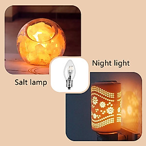 LEDESIGN 7 Watt Night Light Replacement Bulbs, Salt Lamp Light Bulb, Plug-in Night Light, Electric Window Candle Bulb, Night Lamps &Christmas Lights Incandescent E12 Socket C7, 12 Packs