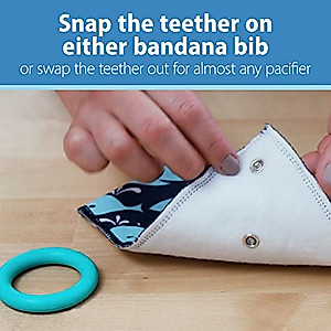 Dr. Brown's Super Soft & Absorbent Baby Bandana Bib with Snap-On Teether, 3m+, 2-Pack, Arrows & Herringbone