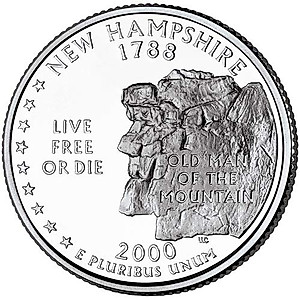 2000 S Silver Proof New Hampshire State Quarter Choice Uncirculated US Mint