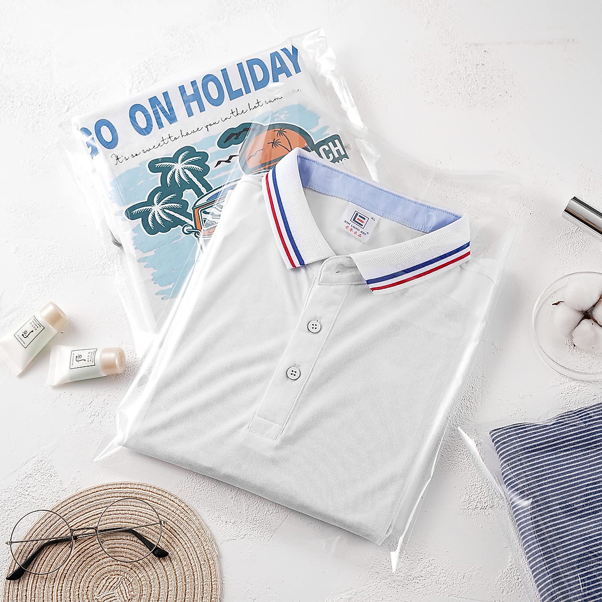 Nistar 100 Count 12x16 inches Cellophane Plastic Shirts Bags, Resealable Self Sealing Cello Bags for Clothing & T Shirts, Shoes, Jeans, Hoodies, Sweater, Dress, Gift Packaging on Retail