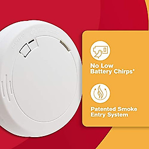First Alert Slim Photoelectric Smoke Alarm with 10-Year Sealed Battery, PR710, White