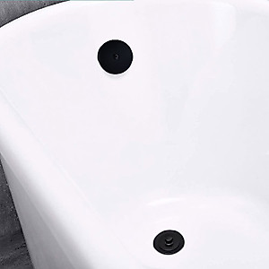 Lift and Turn Bathtub Drain Stopper with 1 Hole Faceplate Cover Bath tub Overflow Kit Assembly Strainer and Screw, Polished Chrome Finish