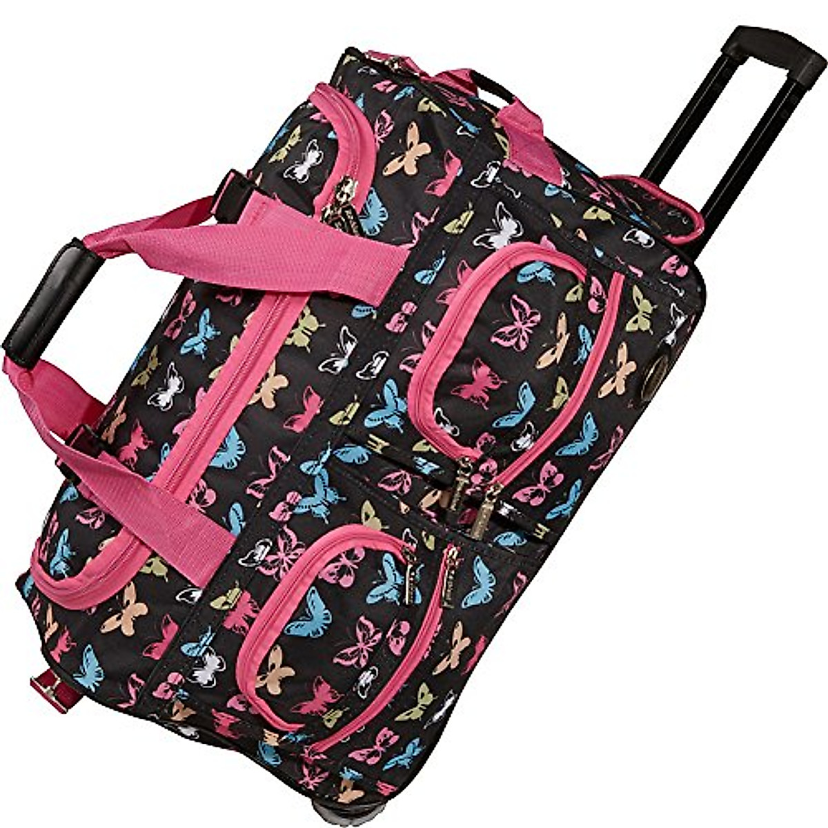 Rockland Rolling Duffel Bag, Pink Bandana, 22-Inch
