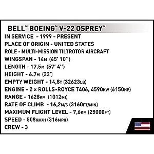 COBI Armed Forces Bell Boeing V-22 Osprey, First Flight Edition