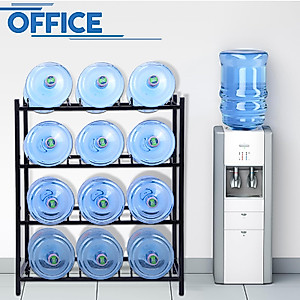 Nuogo 5 Gallon Water Jug Rack 5 Gallon Water Jug Holder Water Jug Holder Stand Heavy Duty Water Bottle Organizer Storage Rack Accessory for Home Room Kitchen(4 Tiers)