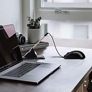 ONE250 Mouse Bungee Cable Cord Management Clip Gaming Flexible Fixer Holder - Gaming Drag-Free Wired Mouse Support (Black)