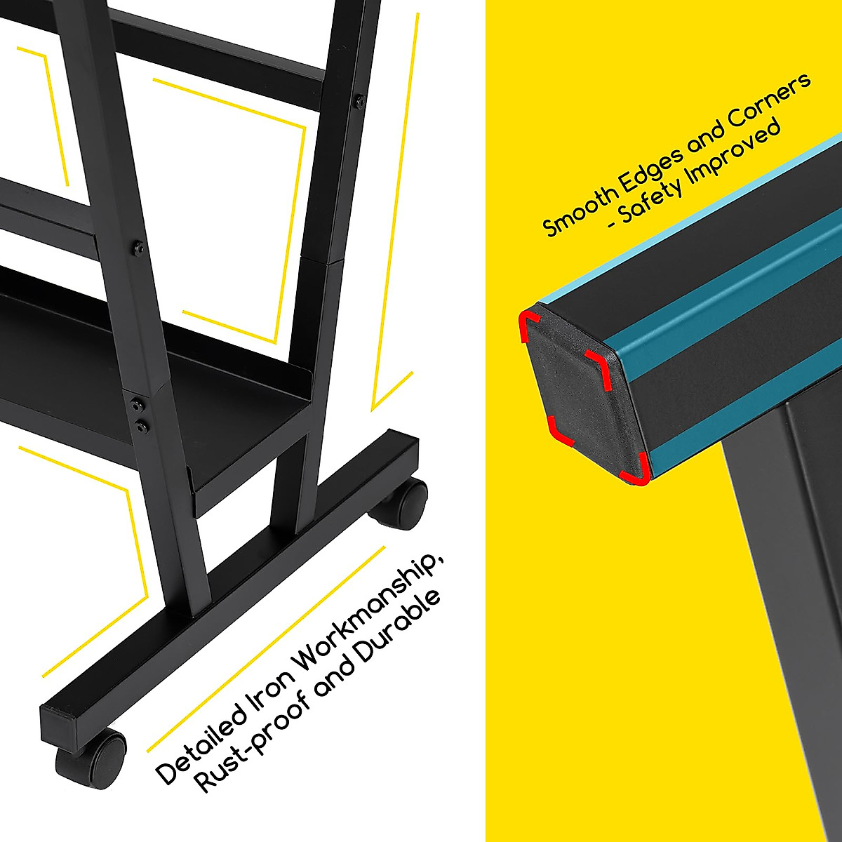 MEEDEN Art Print Rack - Art Drying Rack with Rolling Casters - Metal Print Display Rack for Artworks, Posters, Prints - Black