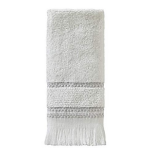 SKL Home Casual Monogram Fingertip Towel Set, 11x18, White 2 Pack