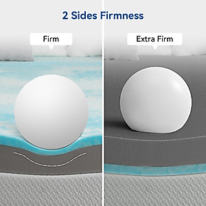 Firm Mattress Topper 3 Inch Full, Firm to Extra Firm Reversible Bed Topper for Back Pain Relief, High-Density Memory Foam Mattress Pad with Removable Cover, No Smell, CertiPUR-US Certified