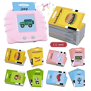 Toys for Ages 2-4 Talking Flash Cards for Toddlers 1-3,Preschool Learning Activities Flashcards,Educational Learning Kids Toys Boys 3-5 Or 3 Year Old Girl Gifts to Promote Speak and Spell (Pink)