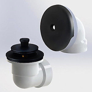 Lift and Turn Bathtub Drain Stopper with 1 Hole Faceplate Cover Bath tub Overflow Kit Assembly Strainer and Screw, Polished Chrome Finish