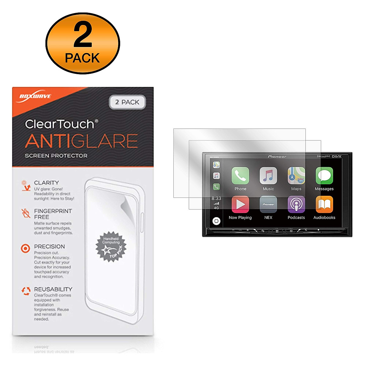 BoxWave Screen Protector Compatible with Pioneer DMH-1500NEX - ClearTouch Anti-Glare (2-Pack), Anti-Fingerprint Matte Film Skin for Pioneer DMH-1500NEX