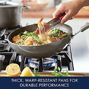 Rachael Ray Cook + Create Nonstick Stir Fry Pan/Wok, 10.5 Inch, Gray