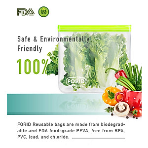 Reusable Gallon Freezer Bags - 6 Pack EXTRA THICK 1 Gallon Bags LEAKPROOF Gallon Storage Bags for Marinate Food & Fruit Cereal Sandwich Snack Meal Prep Travel Items Home Organization Storage