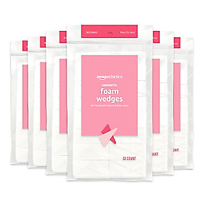 Amazon Basics Cosmetic Rectangular Foam Wedges, 192 Count (6 Packs of 32), White (Previously Solimo)