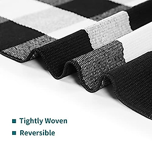 Lamberia Checkered Area Rug Buffalo Plaid Rugs Indoor and Outdoor Black White Checkered Carpet for Kitchen and Hallway (3' x 4'3")