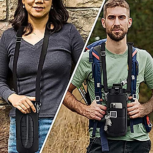 Rewfig Half Gallon Water Bottle with Sleeve & Strap 64 OZ Motivational Water Bottle with Straw & Time Marker to Drink Leakproof Tritan BPA Free Workout Gym Sport Water Jug, Sports Bottle