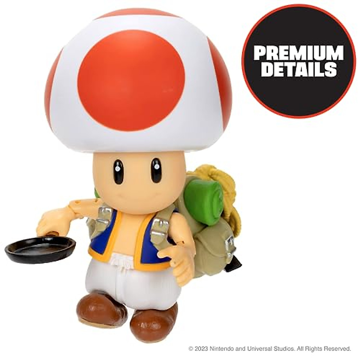 THE SUPER MARIO BROS. MOVIE - 5 Inch Action Figures Series 1 – Toad Figure with Frying Pan Accessory