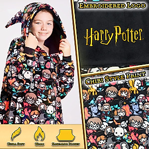 Harry Potter Oversized Hoodie Blanket for Kids, Gifts for Girls Boys (Multicolor)