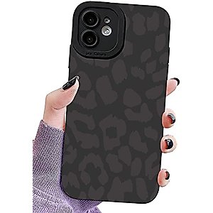 LUOWAN Black Leopard Designed for iPhone 11 Case,Cute Matte Cheetah Print Pattern TPU Phone Case for Girls Women Men,Fashion Luxury Deisgn Protective Cover 6.1 Inch