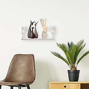 2 Pcs 2022 Punching-Free Villain Storage Rack The Kitchen Toilet Receive Shelf, Villain Design White Floating Shelves, Punching-Free Storage Rack for Kitchen, Bathroom (Gray)