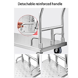 SHIJIANX Moving Platform Hand Truck, Foldable for Easy Storage and 360 Degree Swivel Wheels,Stainless Steel Trolley Flatbed