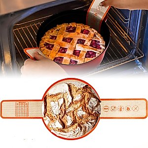 UBeesize Thickened Silicone Bread Sling, Reusable Sourdough Bread Baking Mat For Dutch Oven 2-8 Qrt, Non-Stick, Easy To Clean, With Extra Long Handles Bread Baking Sheet Liner