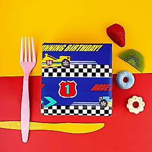 WRAPAHOLIC Birthday Wrapping Paper Roll - Cool Racing Cars and Autodrome Set Perfect for Party, Celebrating, Baby Boy Present Packing - 4 Rolls - 30 inch X 120 inch Per Roll