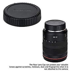 2 Pack RF Mount Body Cap Cover & Rear Lens Cap for Canon EOS R8 R50 R R3 R5 R6 Mark II R6 R7 R10 RP Mirrorless Camera and RF Mount Lenses,with 2 Extra Hot Shoe Covers to Protector The Camera Hot Shoe