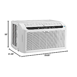 Haier 6,200 BTU Ultra Quiet Window Air Conditioner for Small Rooms and Bedrooms, Control Using Remote, 6K Window AC Unit, Easy Install with Included Kit, White, Energy Star