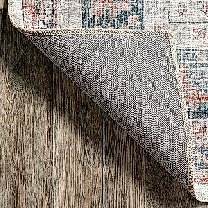 nuLOOM Bex Faded Stain-Resistant Machine Washable Area Rug, 8x10, Ivory Multi